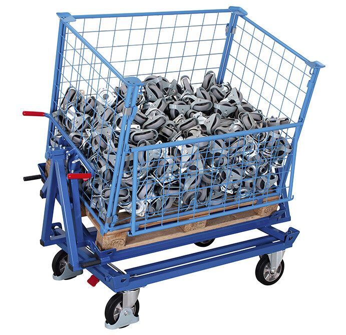 Support basculant pour chariot porte-palettes | RAL 7016 | sw-810.014/AG