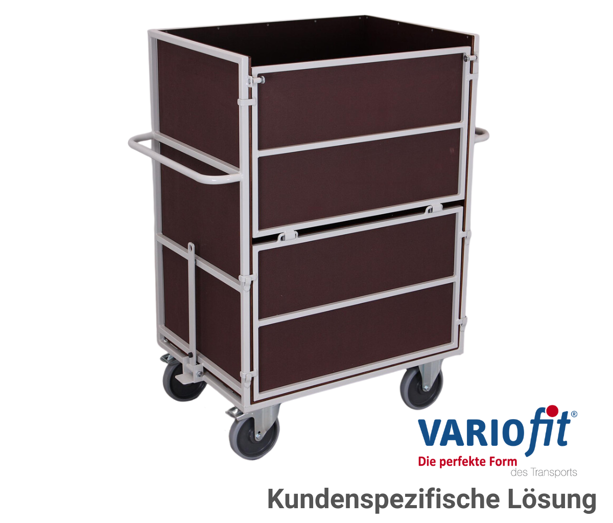 Box trolley with board panels | 1000 x 650 | RAL 5010 | sw-700.406