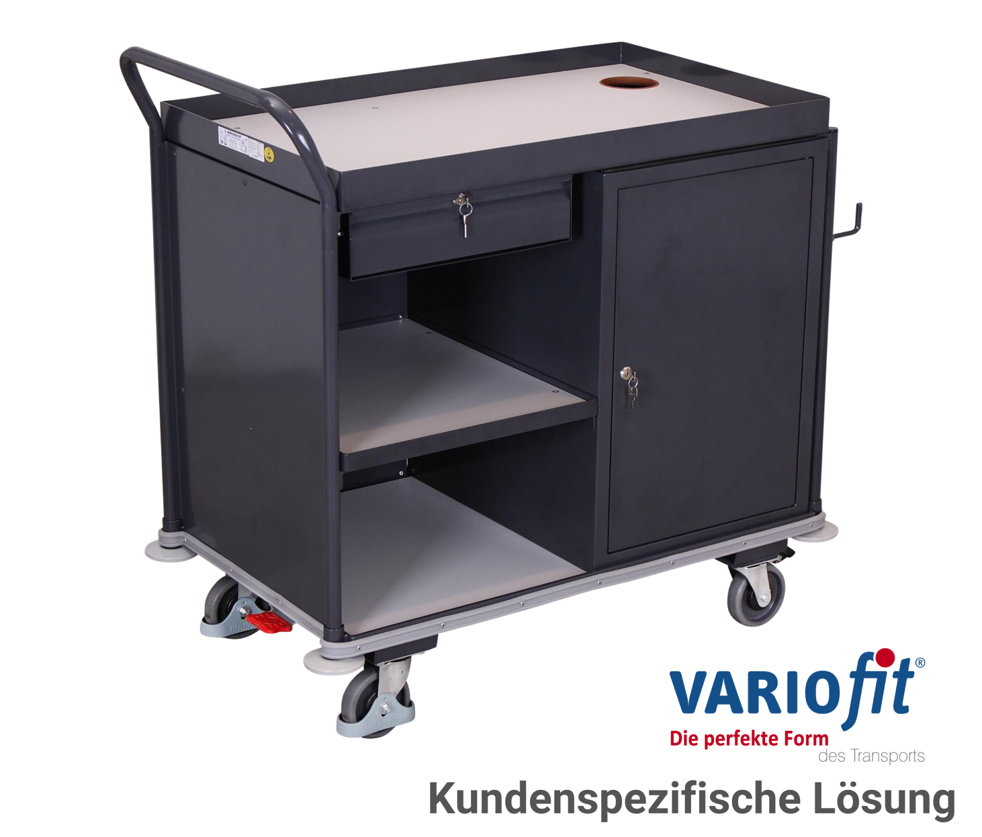 Werkstattwagen mit 3 Ladeflächen | RAL 7016 | sw-600.603/AG